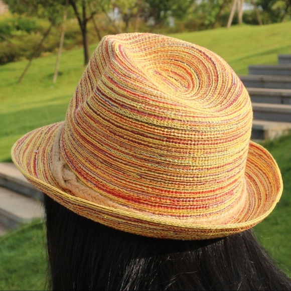 Hats | Accessories | New Multi Colored Striping Short Brim Dented Crown ...